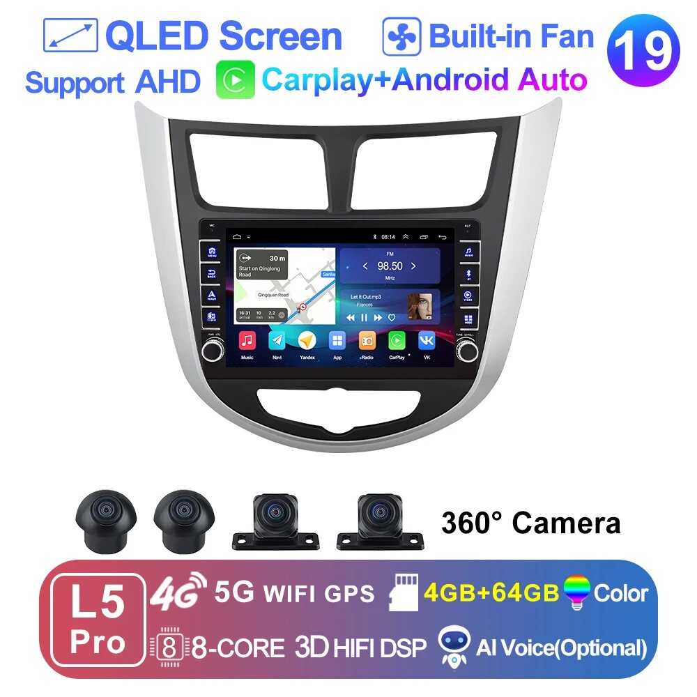 LEHX L6Pro 8 'ручка 2din Android 14 авторадио CarPlay автомобильный радио L5 Pro(4-64GB)360C