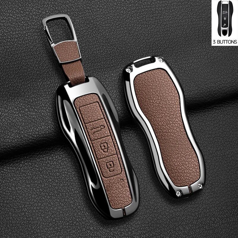 Чехол для ключей автомобиля из цинкового сплава для Porsche Panamera, Spyder, Carrera, Macan, Cayman, Cayenne, 911, 970, 981, 991, брелок для ключей