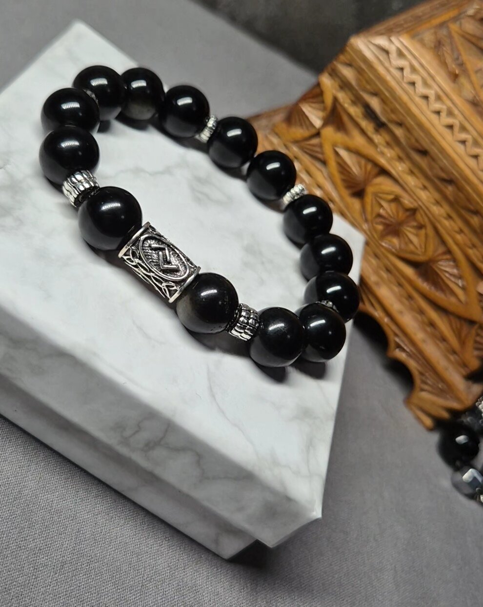 Славянский оберег, плетеный браслет, гематит