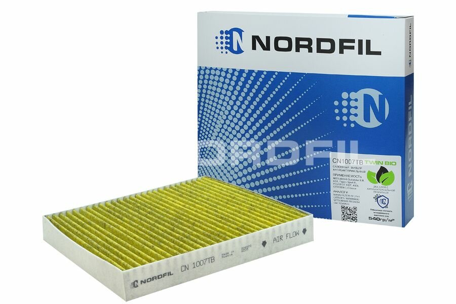 NORDFIL Фильтр салона для антибактериальный TWIN BIO PEUGEOT 4007 4008 / MITSUBISHI ASX Eclipse Cross L 200