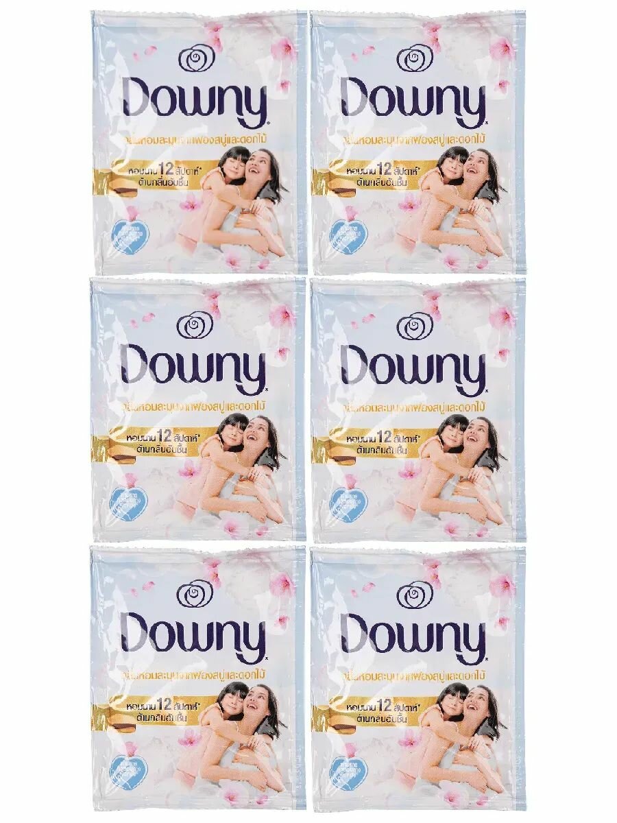 Downy Тайский парфюмированный кондиционер для белья "Пена и цветы", набор 6 шт по 20 мл