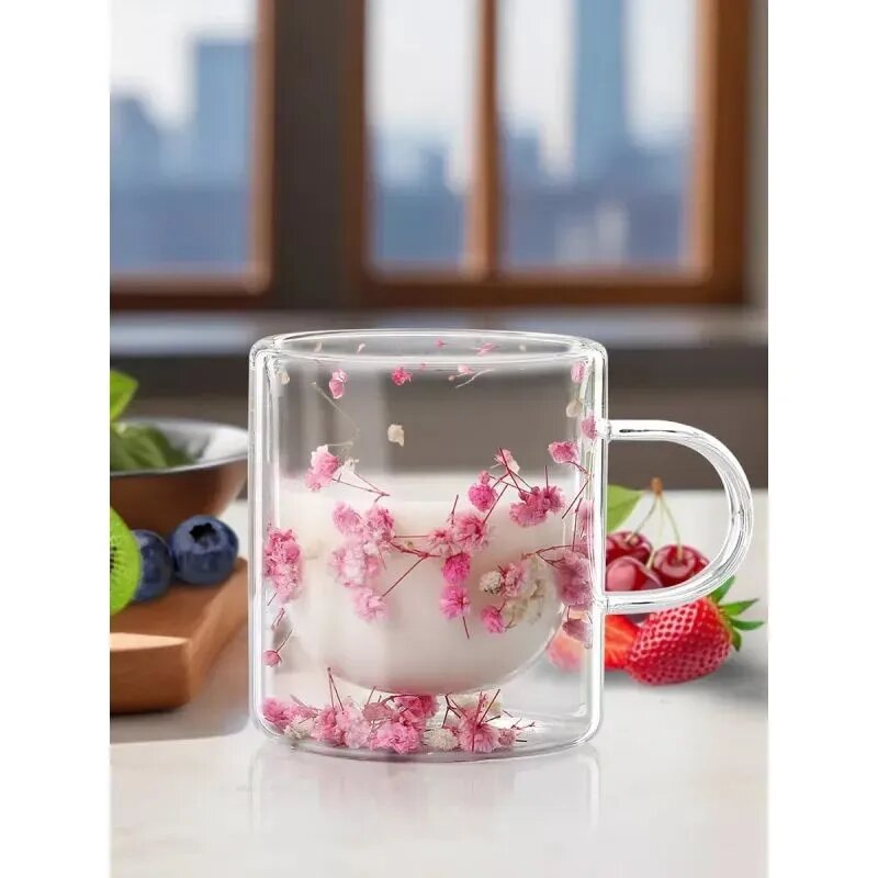 Кружка "Розовые цветы", 350 мл, 1 шт