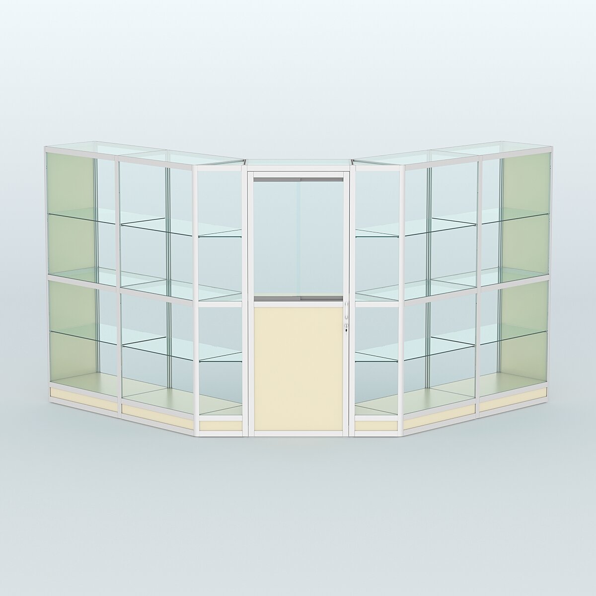 Павильон из профиля угловой №7г (9 кв. м), Крем Вайс