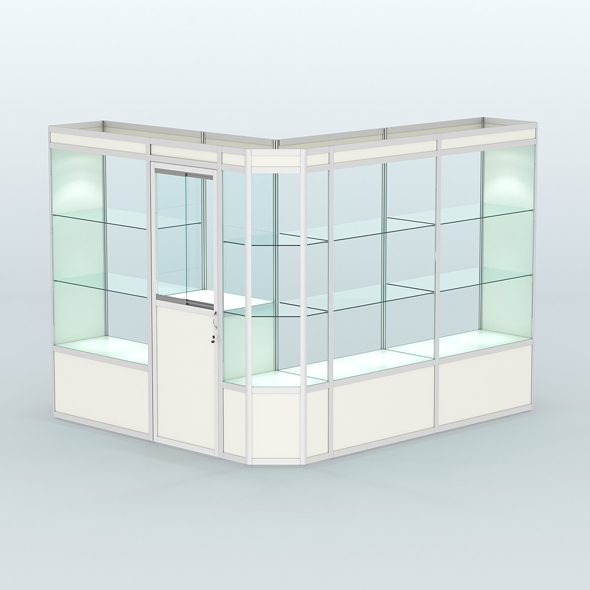 Павильон из профиля угловой №3а (5,5 кв. м), Белый