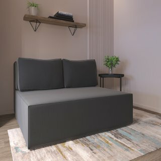 Кресло-кровать КМК, велюр, ЛДСП, пенополиуретан, раскладное, темно-серый