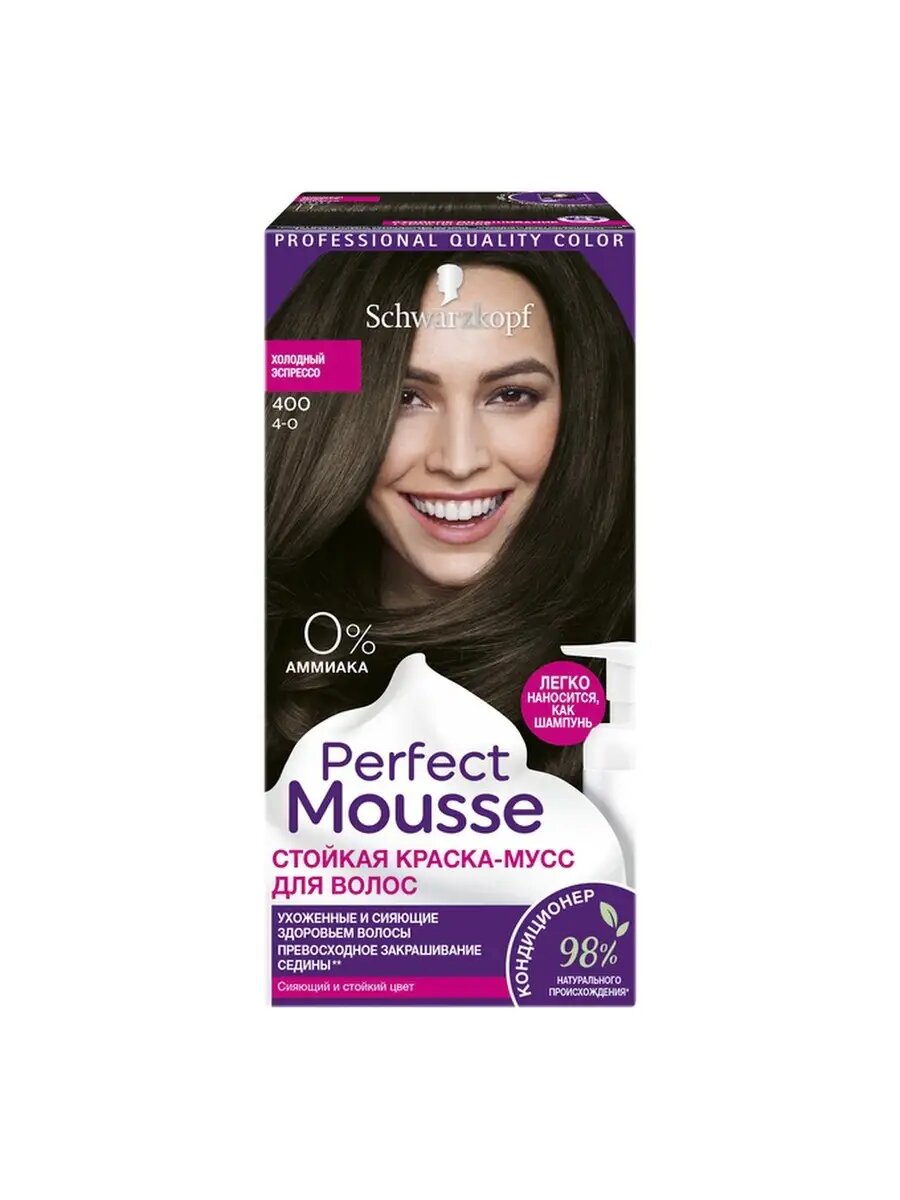 Краска-мусс для волос Perfect Mousse 400 холодный эспрессо
