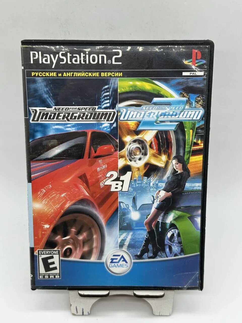 Диск с игрой Nfs undeground+Nfs Undeground 2 2в1 на PlayStation 2 прошитую