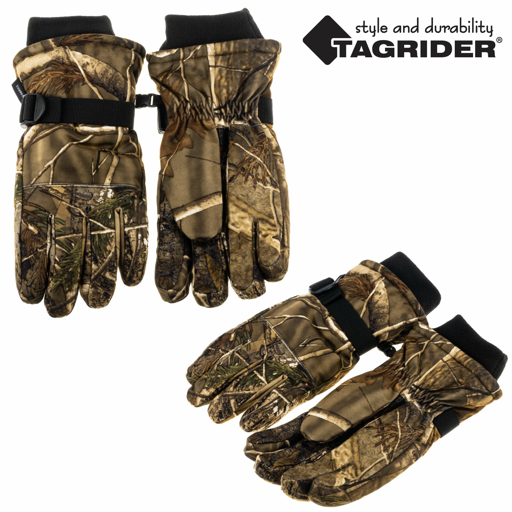 Перчатки для зимней рыбалки и охоты Tagrider 1061 непр. КМФ L