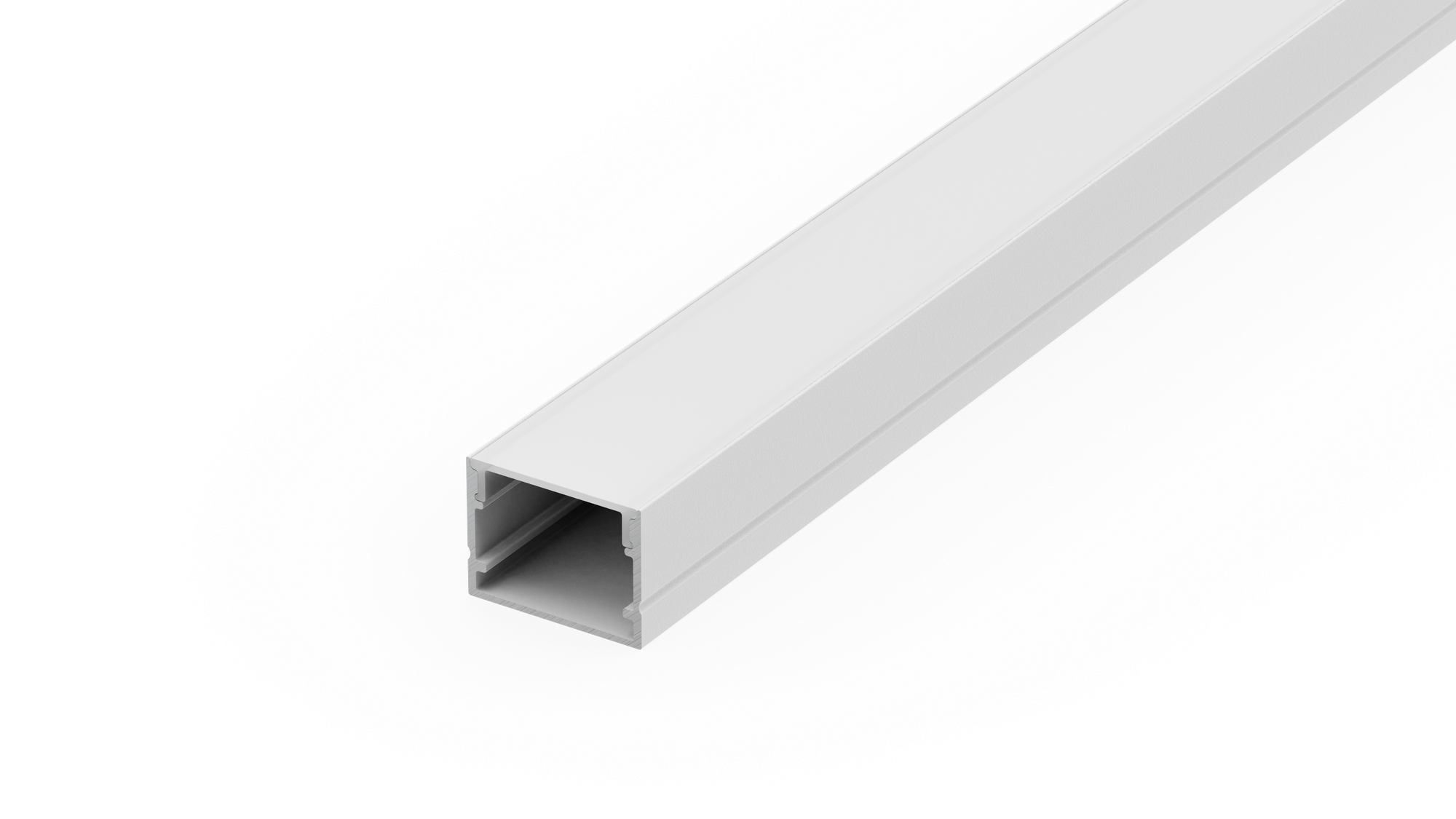 Накладной профиль 20х15мм, длина 2 метра, матовый экран, 4 заглушки, 4 крепежа, цвет белый, Donel