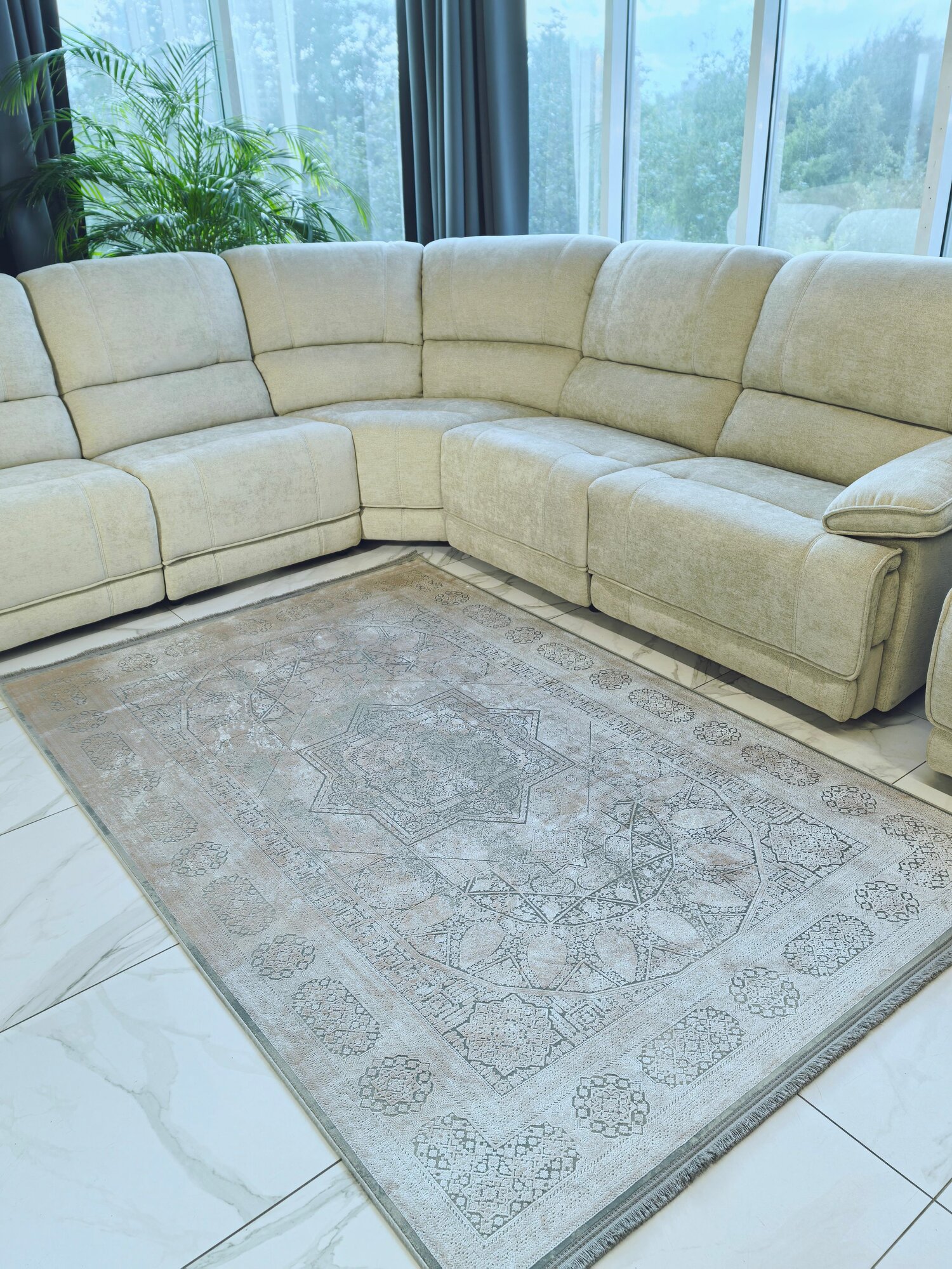 Ковер премиальный иранский высокоплотный, 3 на 4 м, на пол в спальню, гостиную, 100% хлопок, эвкалиптовый шелк, размер 300 х 400 см