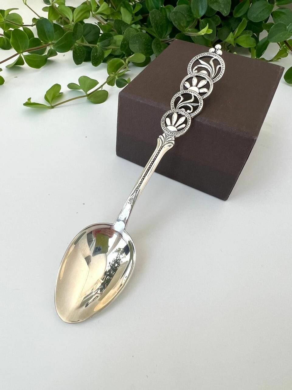 Серебряная ложка чайная Столовое серебро 925 пробы Ложка десертная
