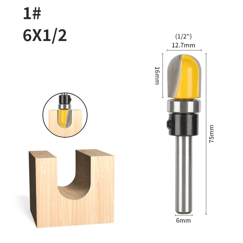 Фреза 1# 6x12.7x16 мм для дерева