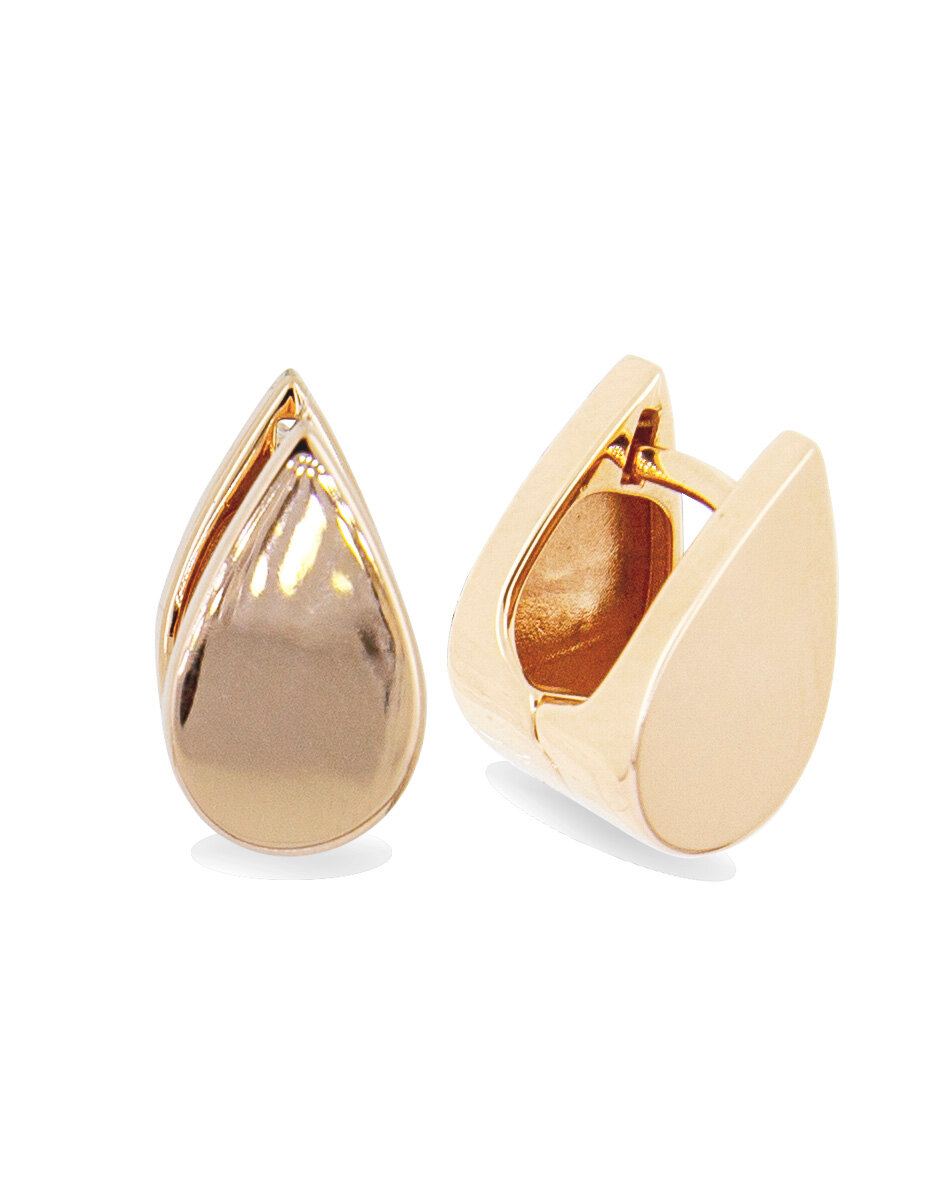 Серьги двусторонние, красное золото, 585 проба