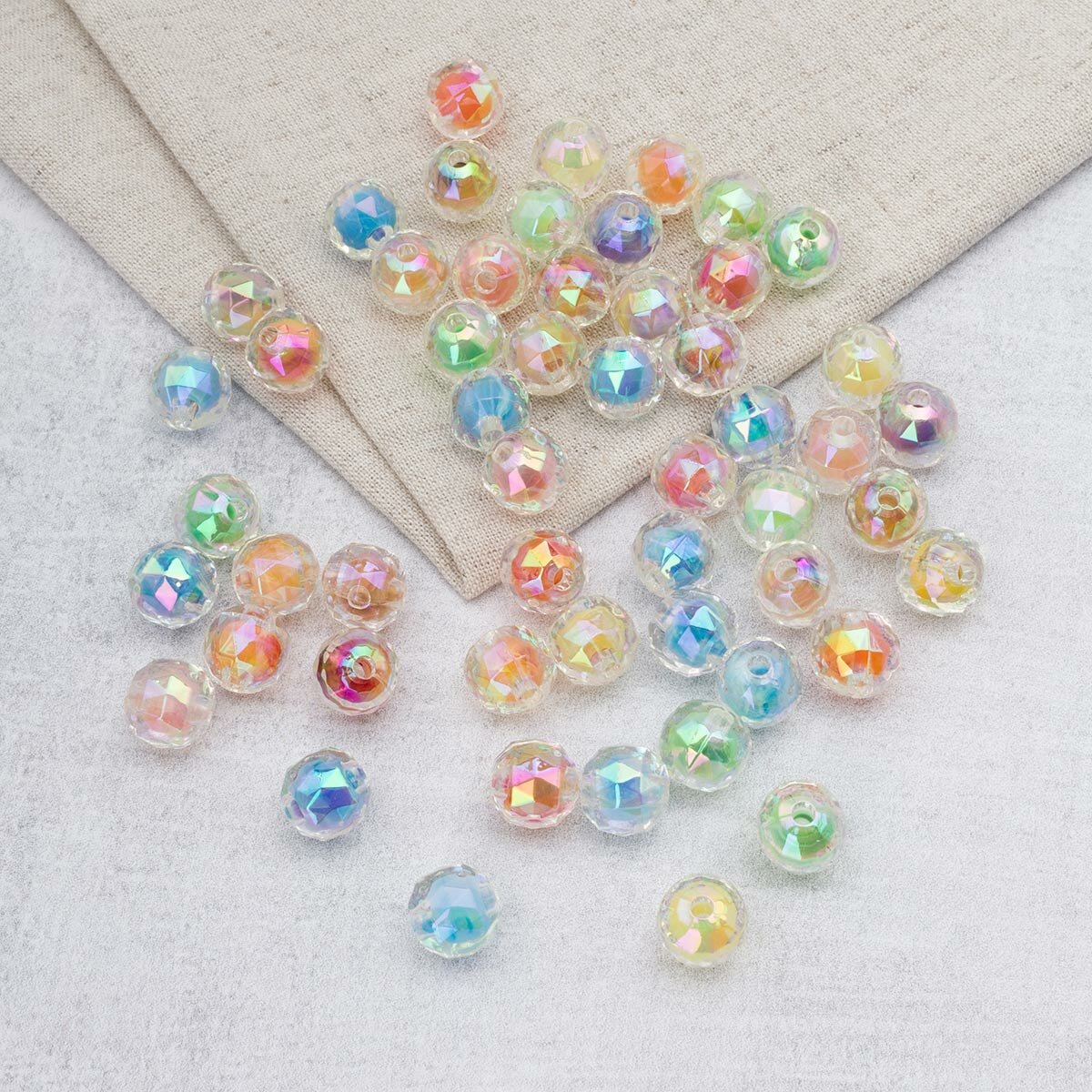 Бусины для рукоделия граненые 12 мм, акрил, цвет микс, 50 (+/-5) г