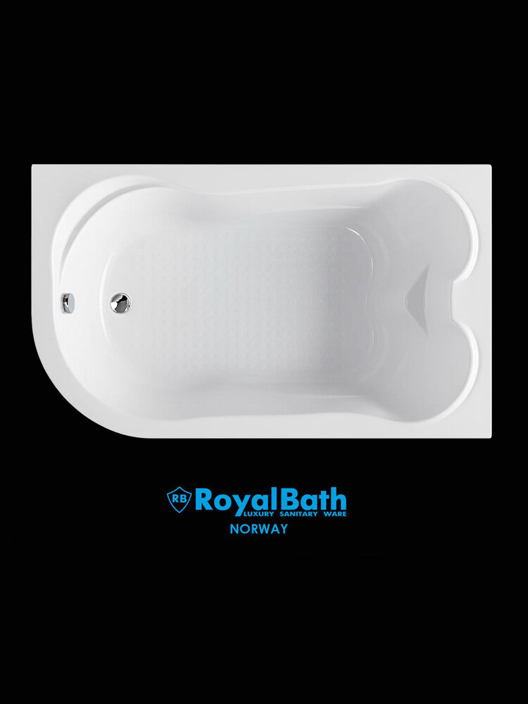 Акриловая ванна угловая правая Royal Bath комплект (ванна, каркас, панель) NORWAY 180X120X66 Правая