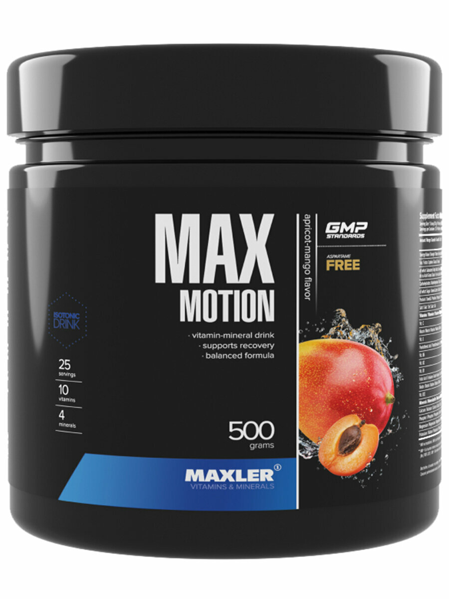 Изотоник, витамины и минералы Maxler Max Motion - 500 г, абрикос-манго (25 порций)