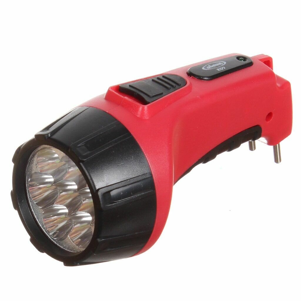 Ручной фонарь Облик встроенный аккумулятор, зарядка от сети 220 В, пластик, оранжевый