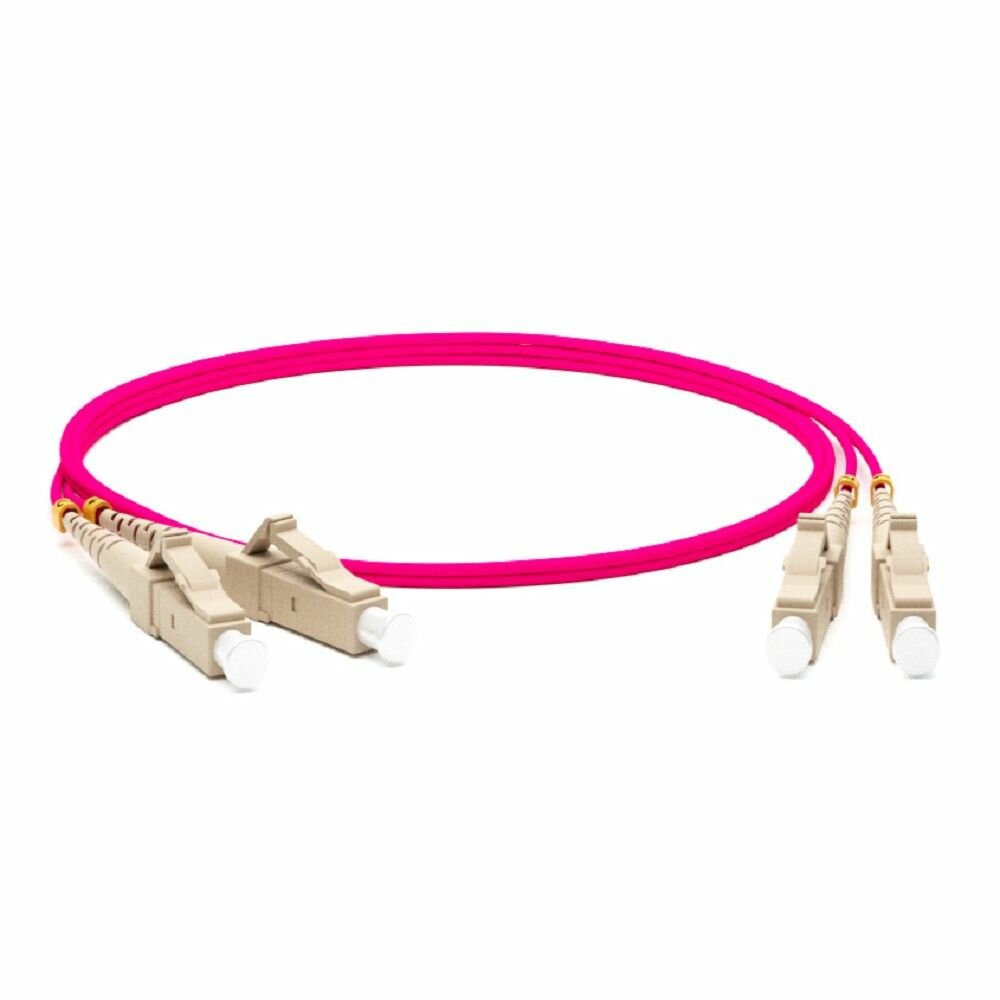 Hyperline Патч-корд волоконно-оптический (шнур) MM 50/125(OM4), LC-LC, duplex, LSZH, 1 м