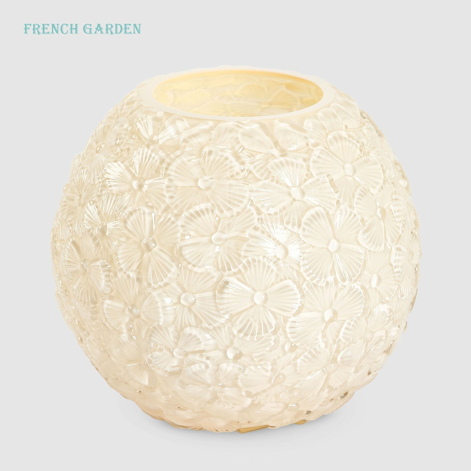 Ваза для цветов French garden стекло, Жемчужные цветы 20х18 см