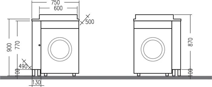 Тумба под раковину СаНта Луна 13 напольная, для стиральной машины