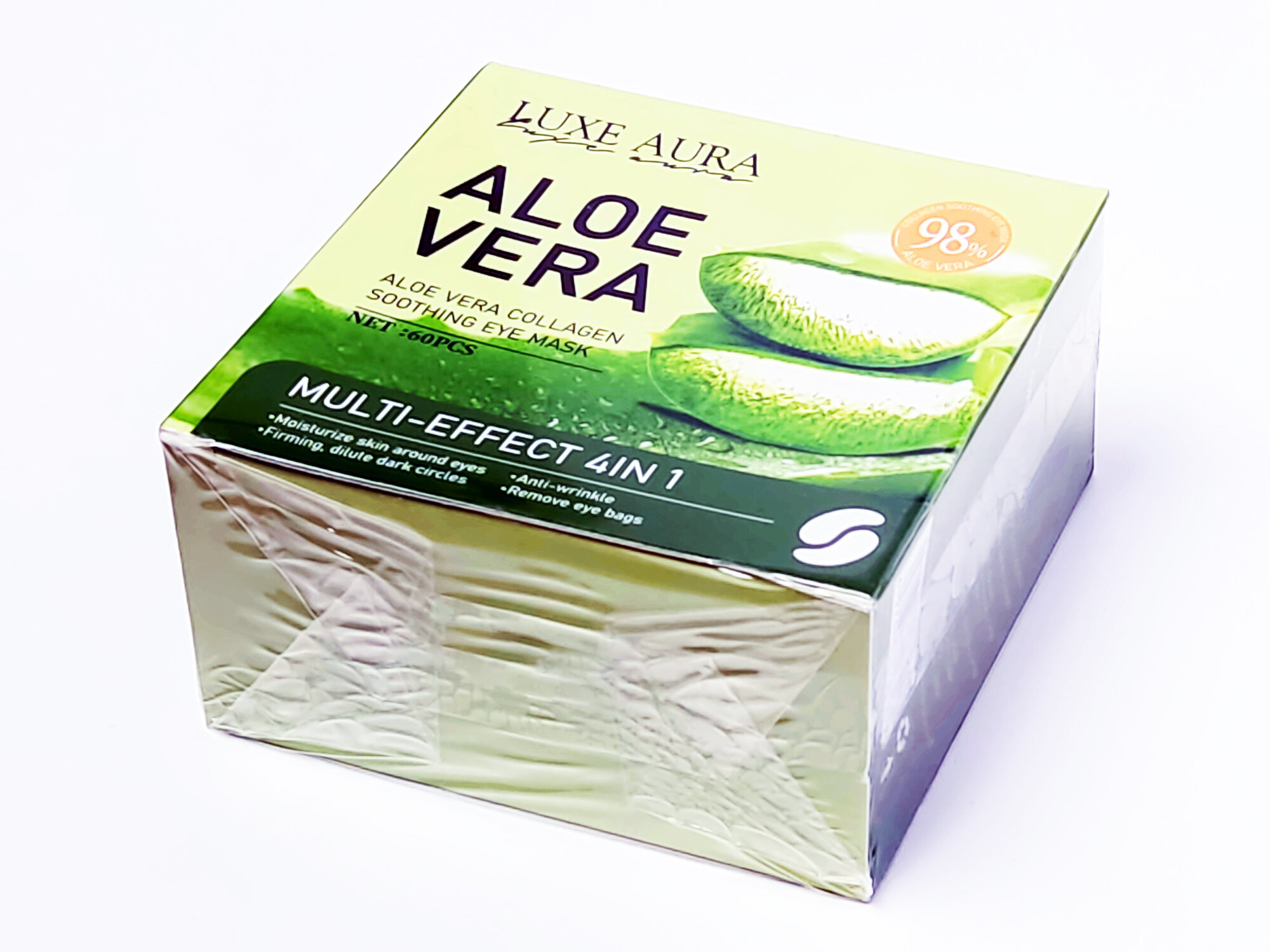 Гидрогелевые патчи для глаз LUXE AURA с коллагеном и экстрактом алоэ, 60 штук
