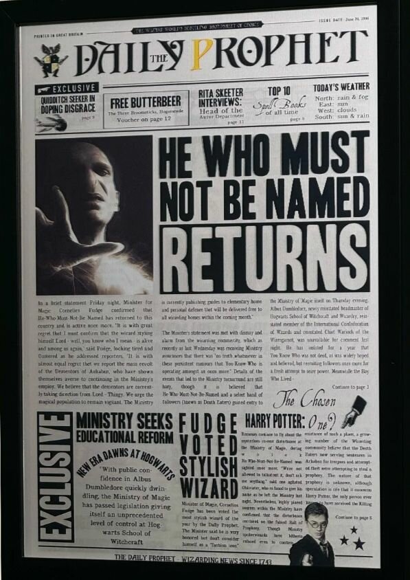 Картина 3D Гарри Поттер The Daily Prophet #3