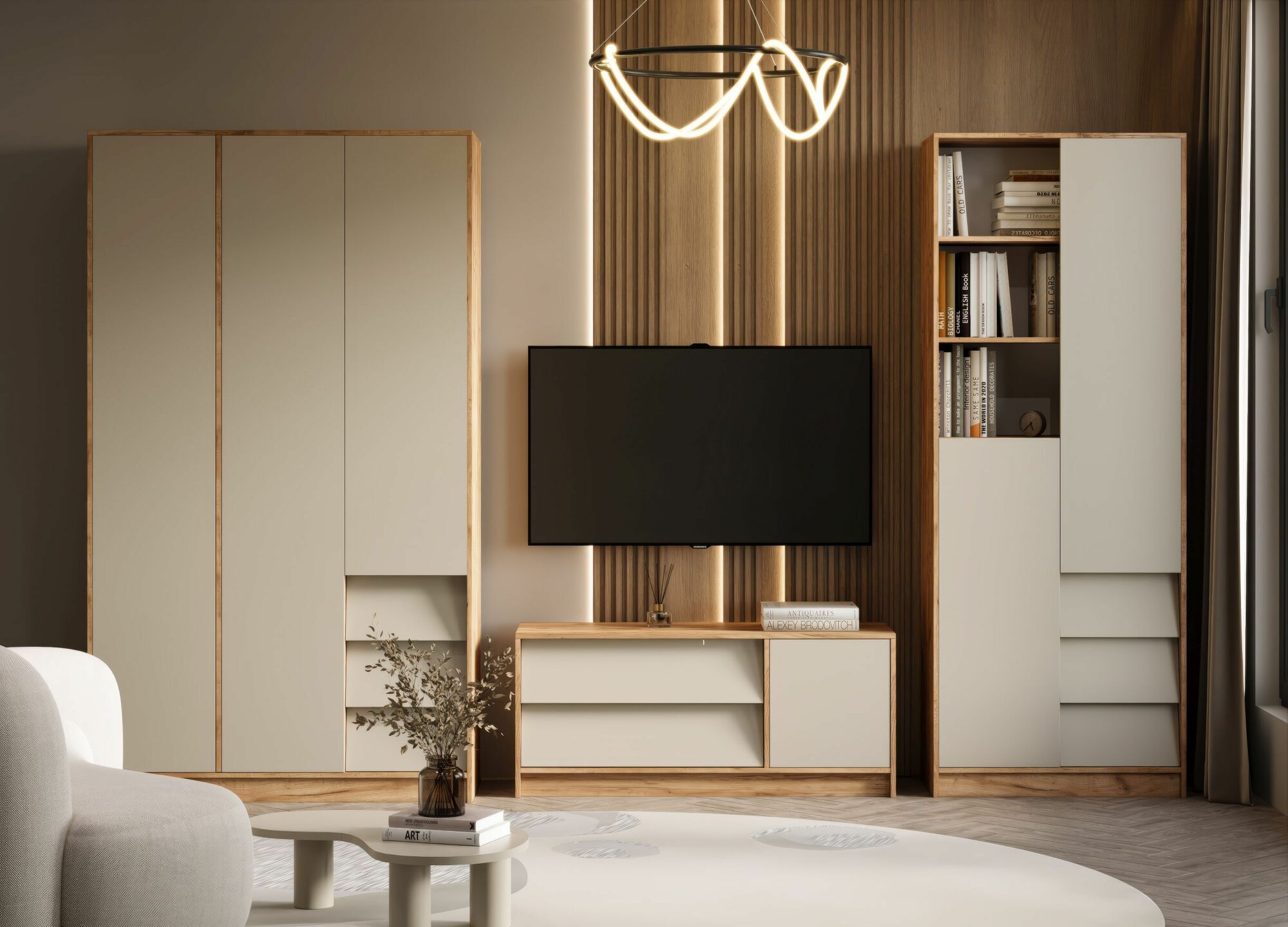 Гостиная Ева, крафт табачный/Кашемир