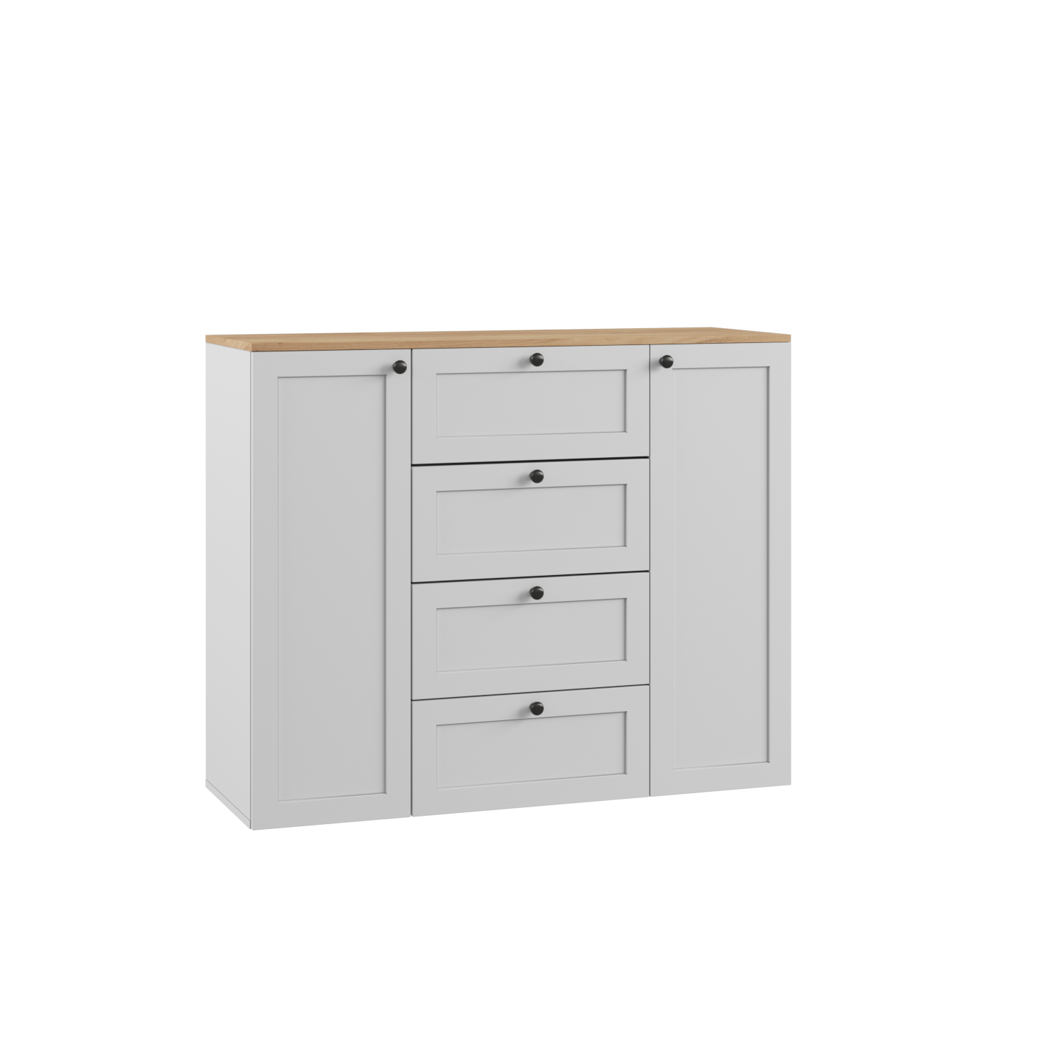 Комод-Комби "Мишель", 120см, Белый/Дуб крафт золотой