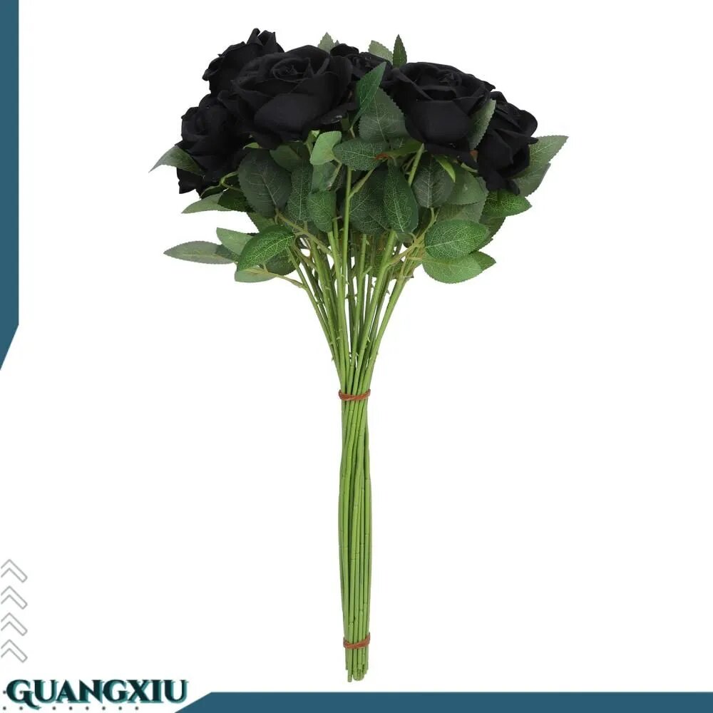 Искусственные розы черные букет для декора дома офиса особых мероприятий
