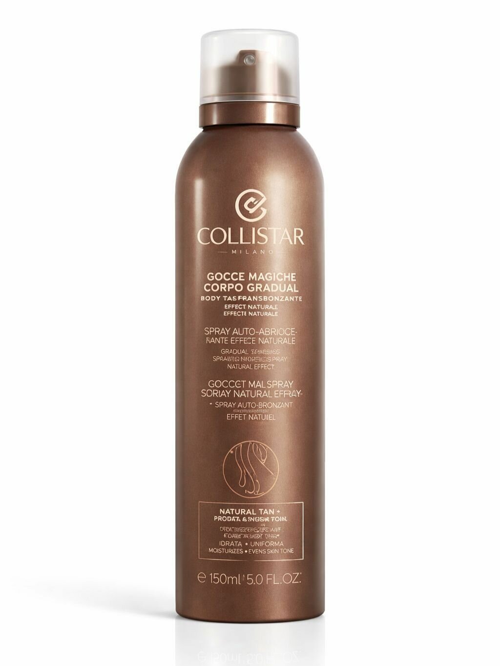 Collistar, Gocce Magiche Corpo Gradual Body Transparent, Спрей для автозагара для тела с естественным финишем, 150 мл
