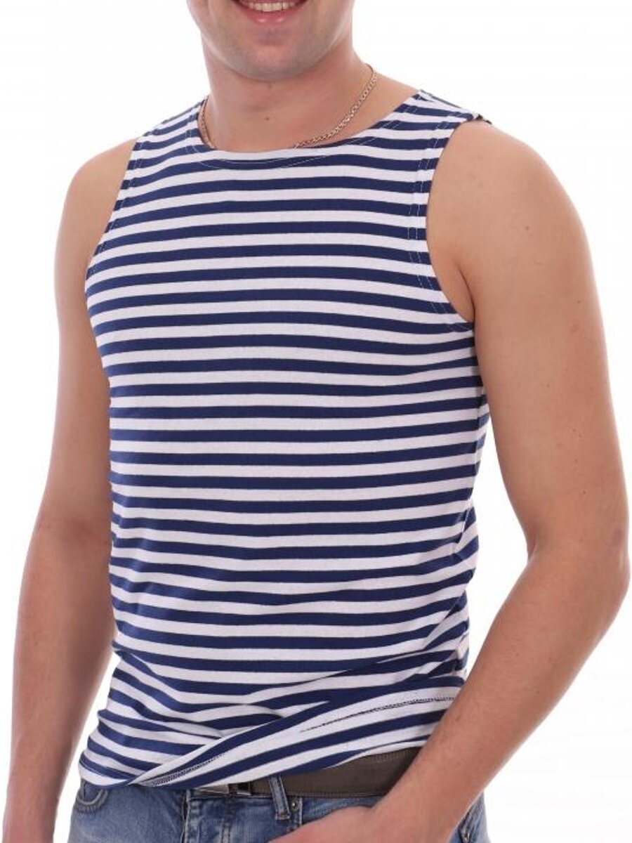 Майка-тельняшка т. синяя, р.56-58