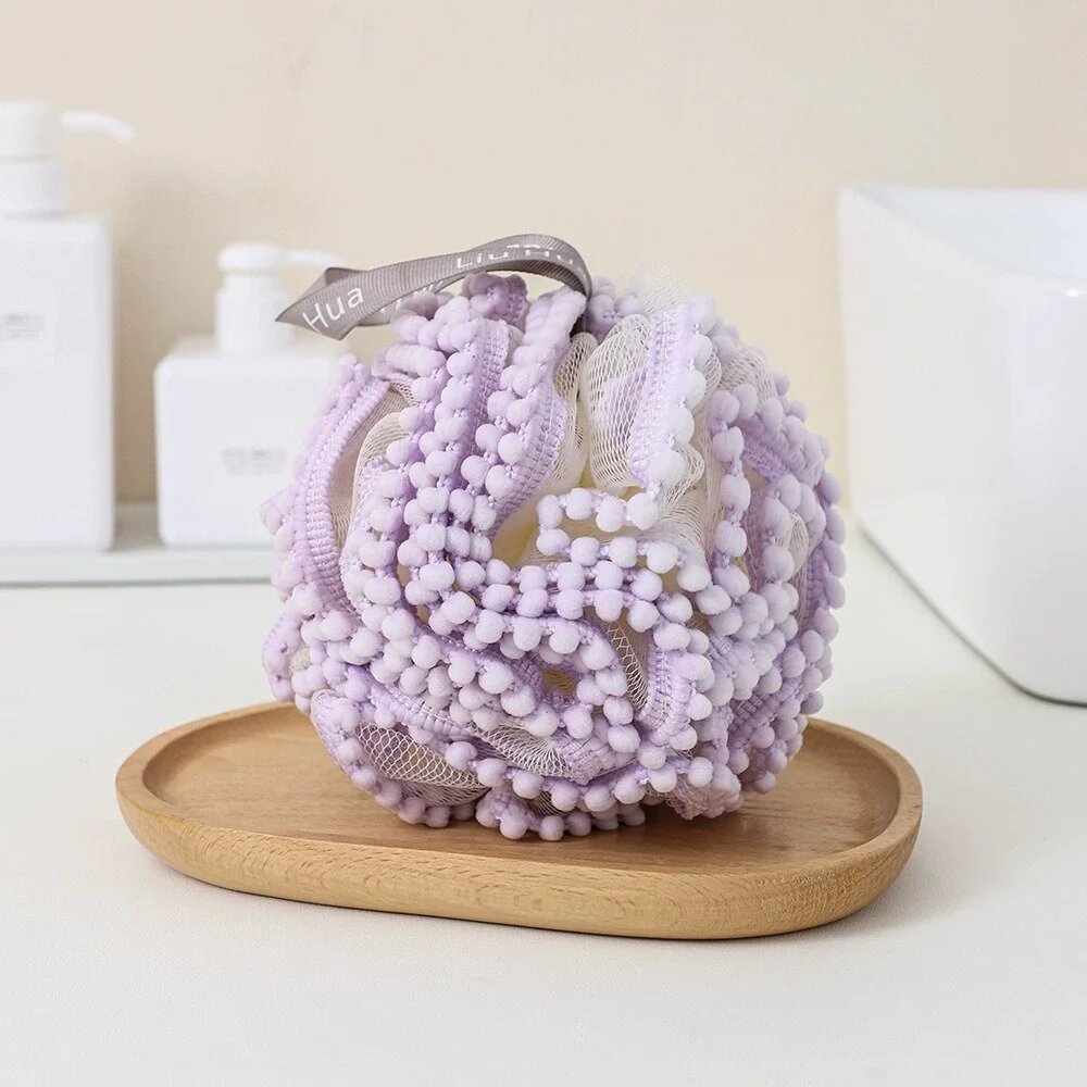 Пенящаяся губка-цветок для душа фиолетовый