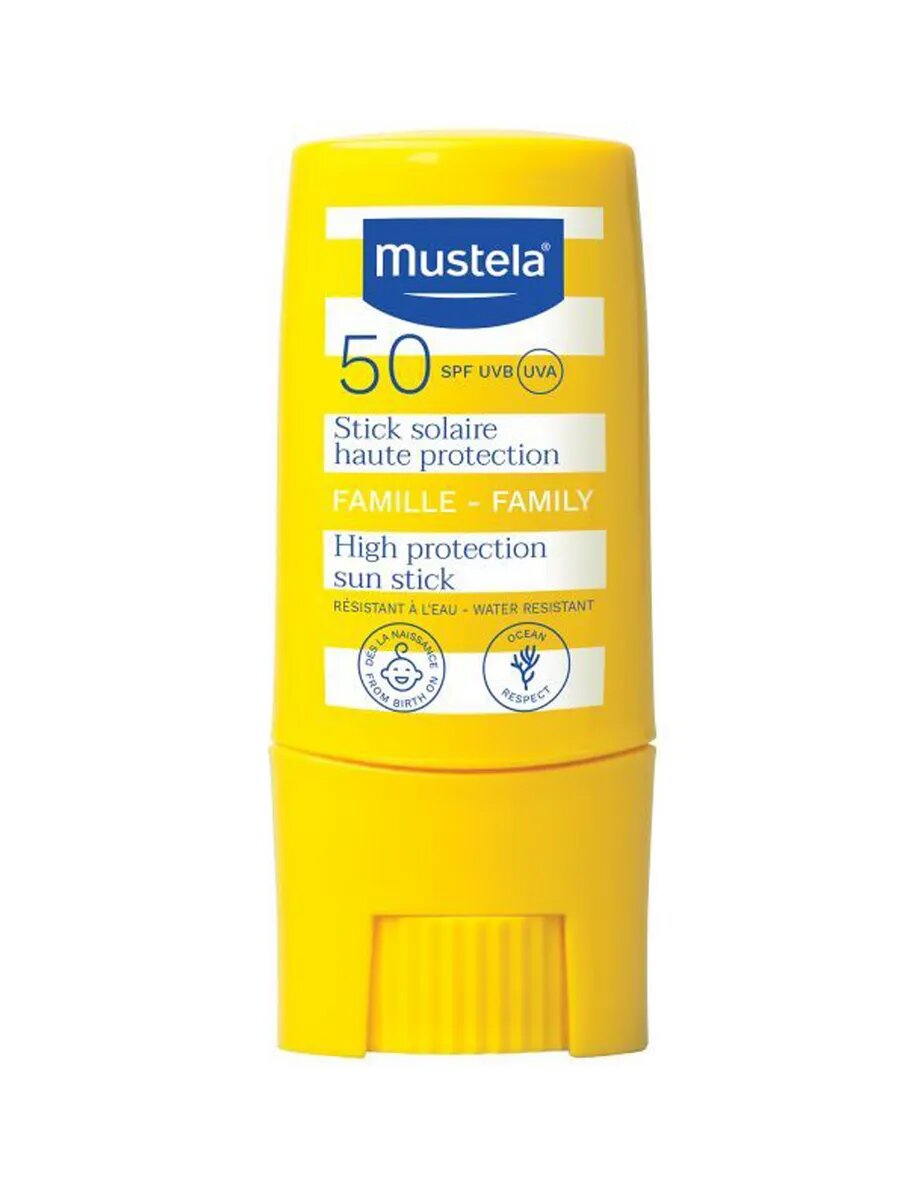 Солнцезащитный крем-карандаш Mustela, SPF 50+, для детей, 9 г
