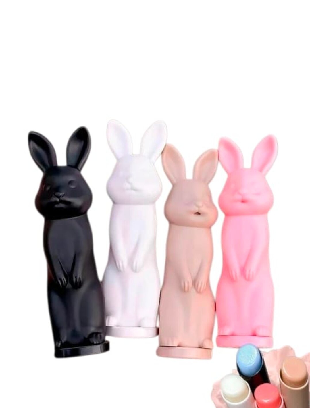 Набор Бальзам для губ увлажняющий и питательный / гигиеническая помада для губ зайчики комплект 4шт