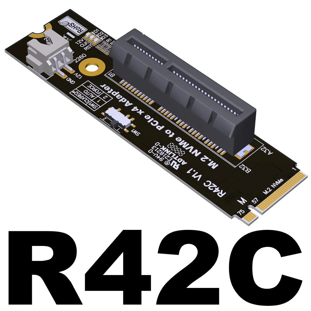 ADT-Link адаптер M.2 NVMe к PCIe x16 R42C