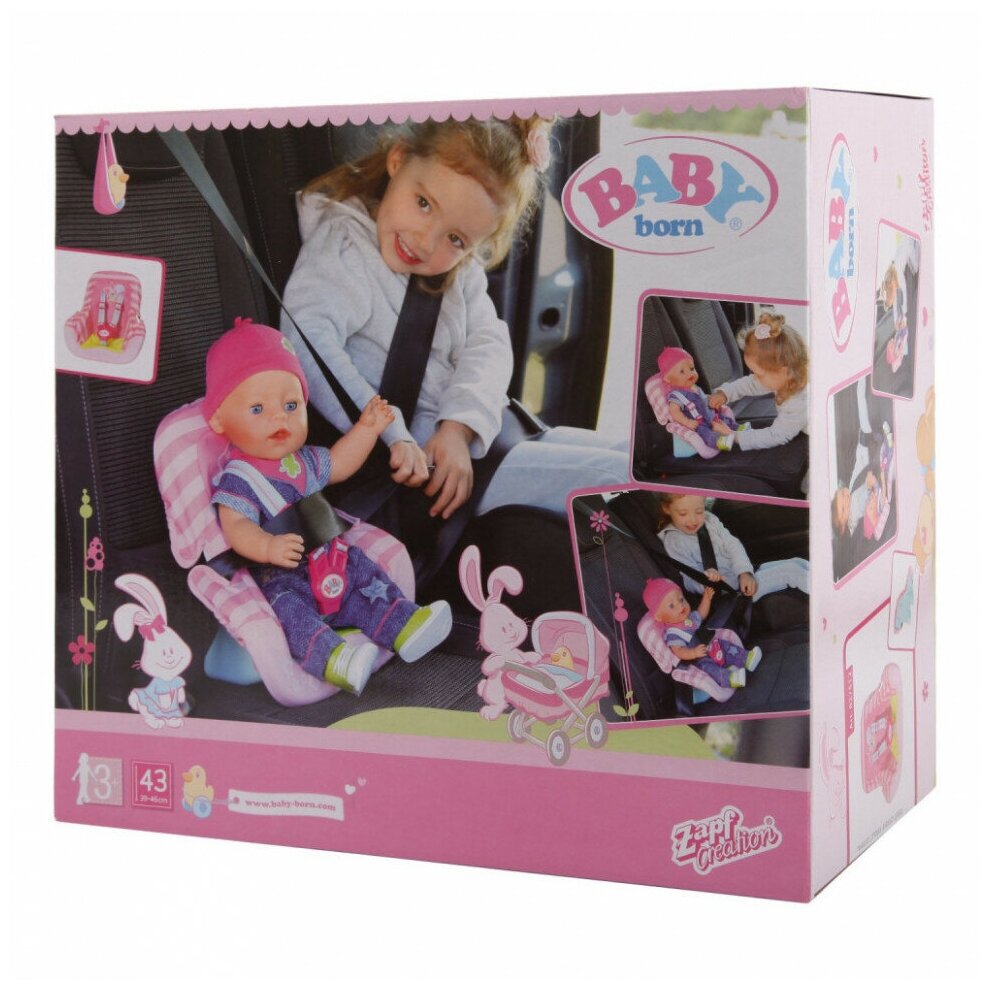 Набор аксессуаров для куклы "Бэби Борн" 827-512, сиденье для авто, текстиль, 3-14 лет