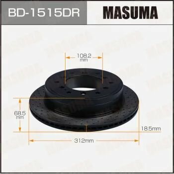 Диск тормозной MASUMA, перфорированный rear TOYOTA LAND CRUISER PRADO / GDJ150L RH
