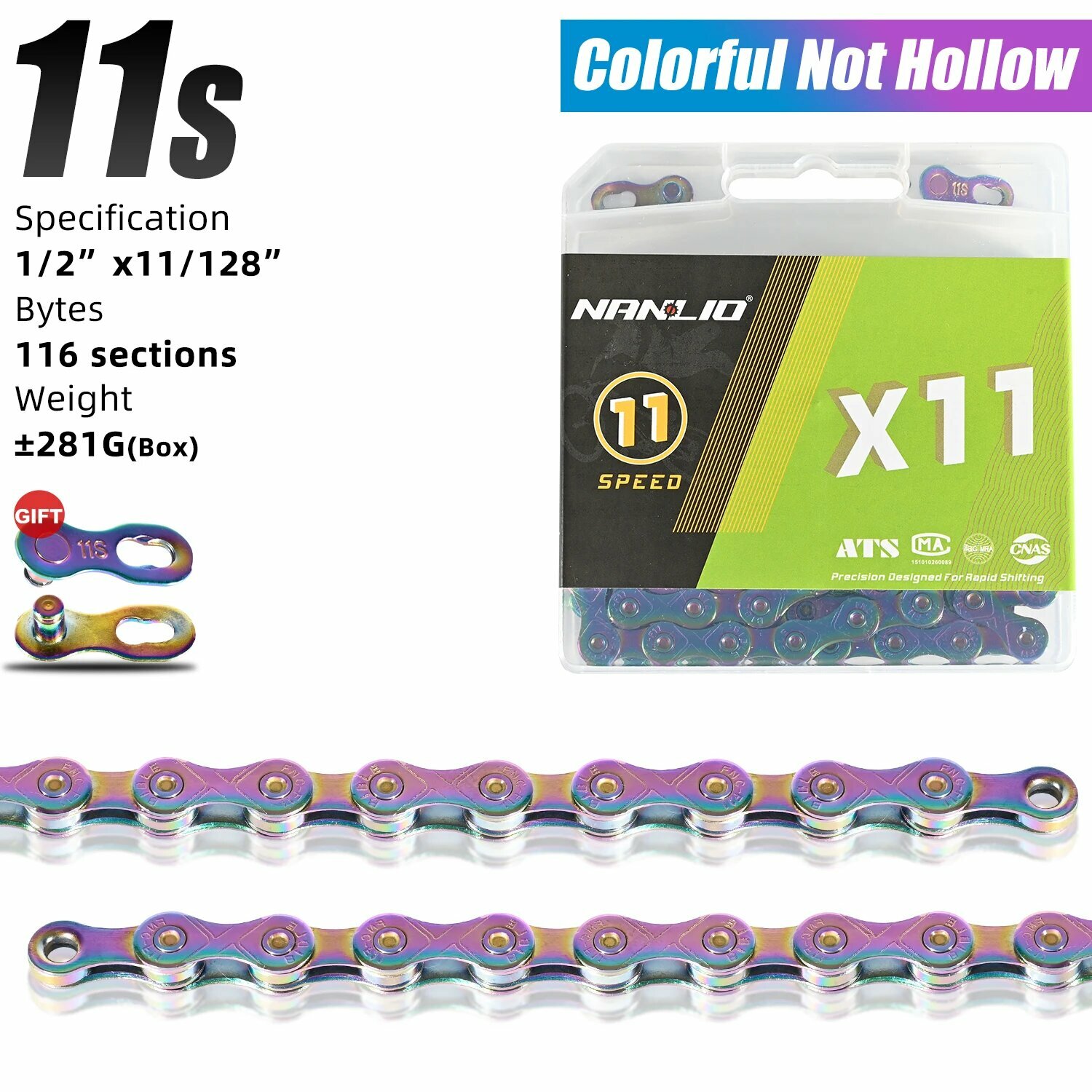 Велосипедная Цепь Nanlio Velocidade 10s 11s 12s SLR, Полностью Полые MTB, Дорожные Велосипедные Цепи Для 9-12 Скоростей
