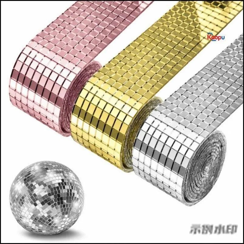 Зеркальная лента мозаика самоклеящаяся