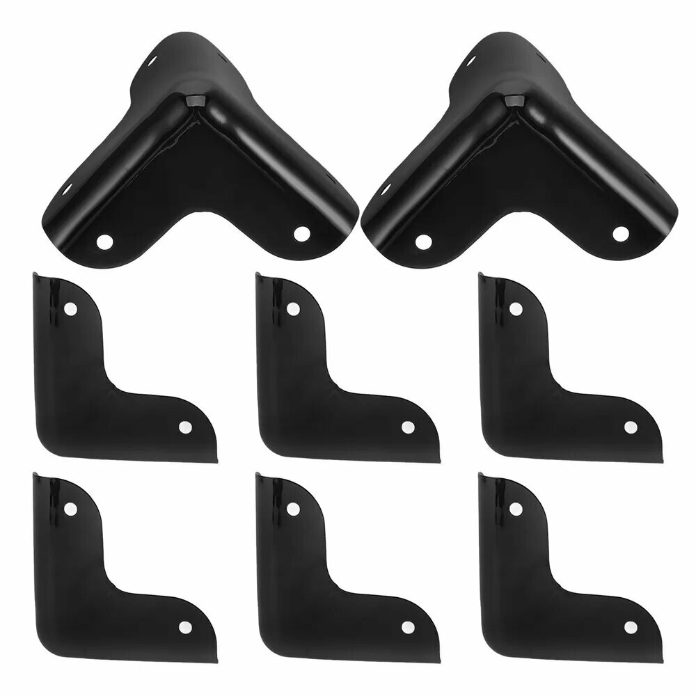 Черные металлические уголки для мебели и колонок из прочного железа, набор из 8 шт