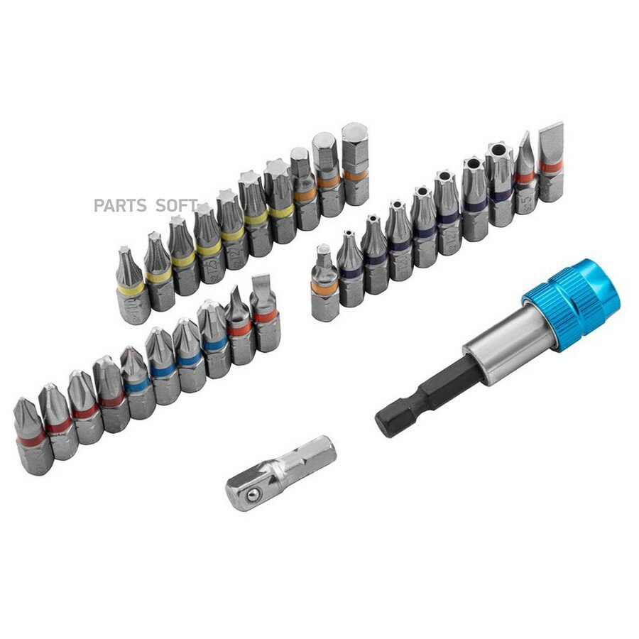 Набор бит, магнитный адаптер, сталь S2, пластиковый кейс, 32 предм. от официального дистрибьютора, GROSS, артикул 11363