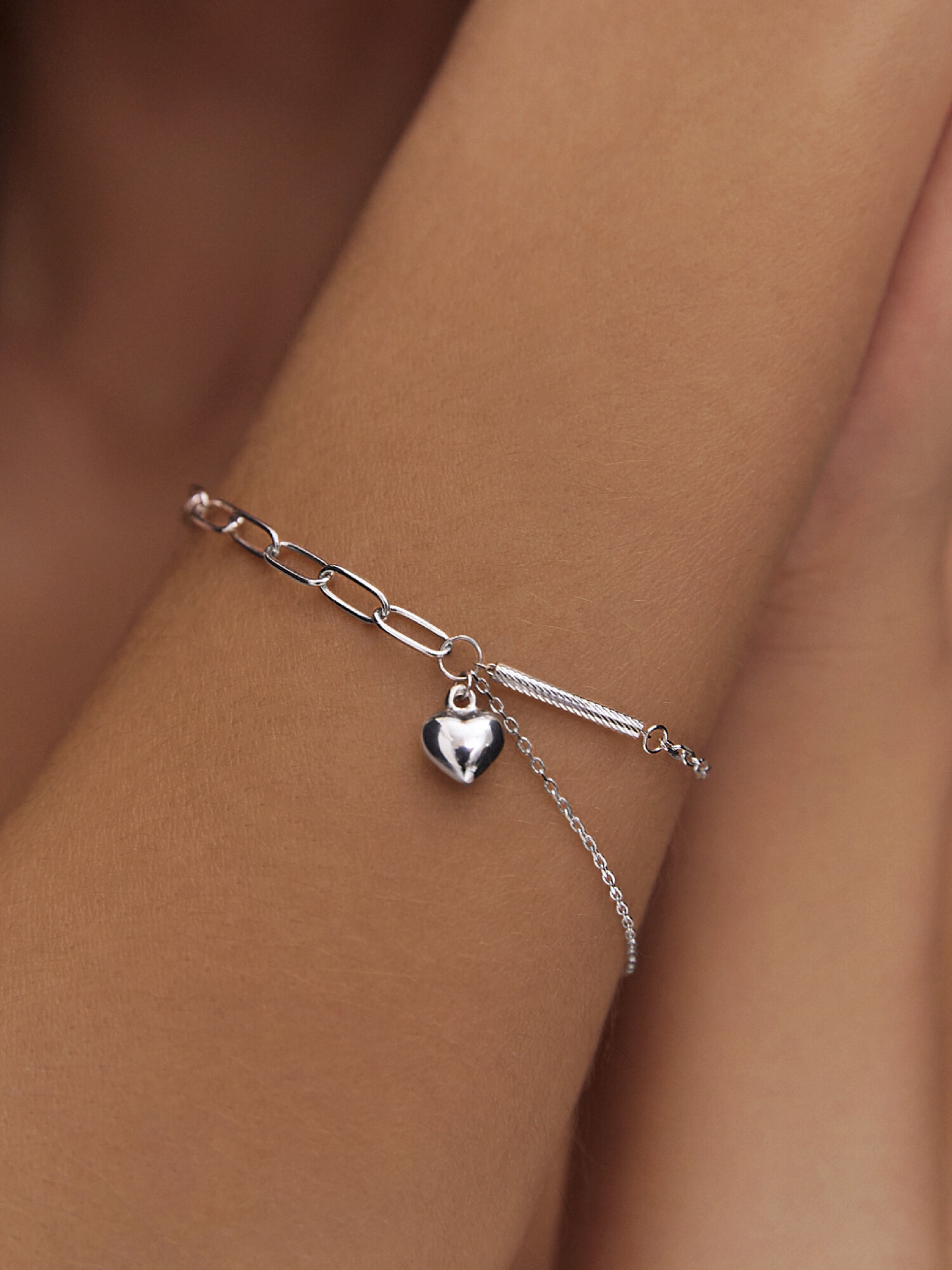 Браслет-цепочка, серебро, 925 проба, родирование