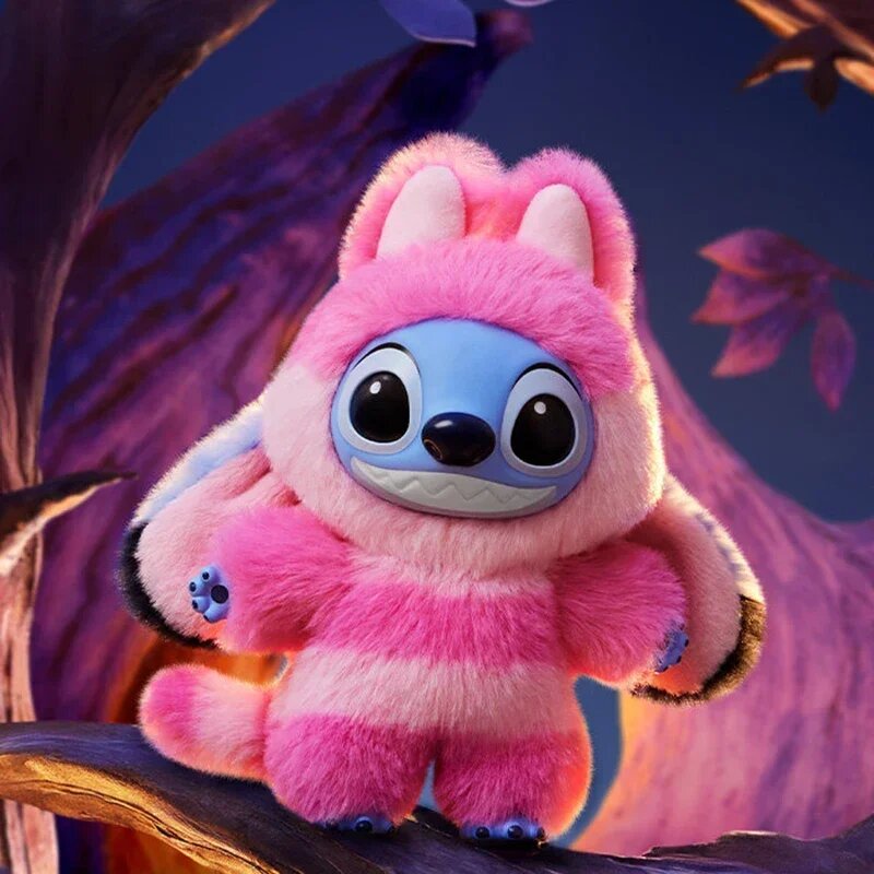 POP MART Disney Stitch Adventure Series Фигурки-сюрпризы Розовый, Cheshire Cat Stitch
