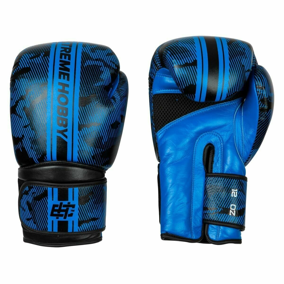 Боксерские перчатки для взрослых EXTREME HOBBY HAVOC STRIPE, Decathlon, Цвет: Синий, Размер: 16 унций