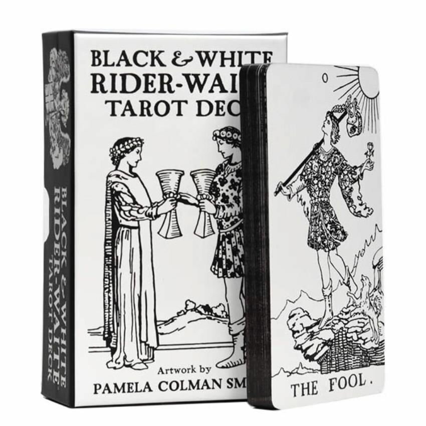 Карты Таро "Black White Rider-Waite Tarot Deck" US Games / Колода Таро «Черный и Белый Райдер- 64442