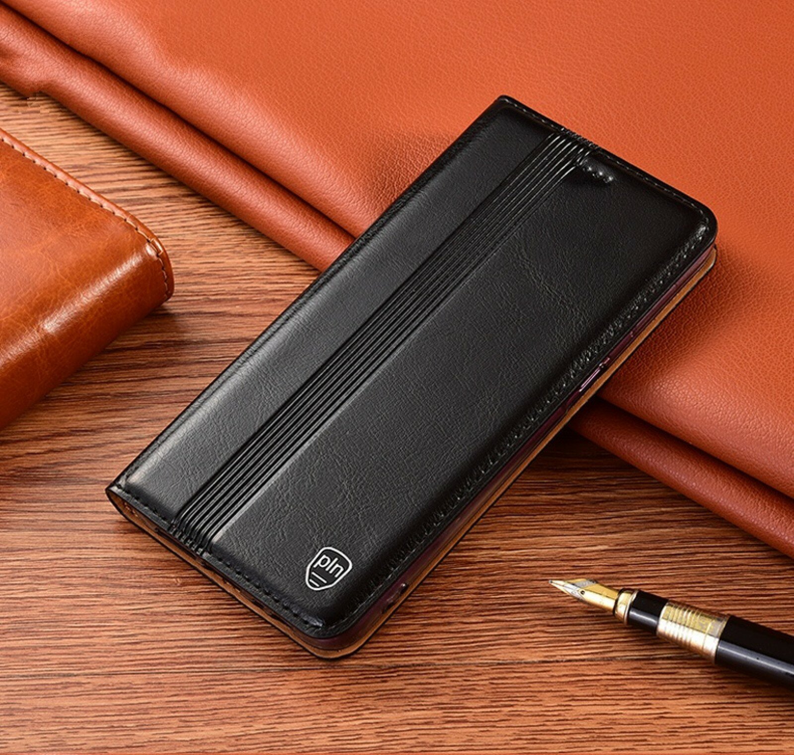 Чехол-книжка MyPads для Sony Xperia 1 IV из натуральной кожи с магнитной крышкой черный