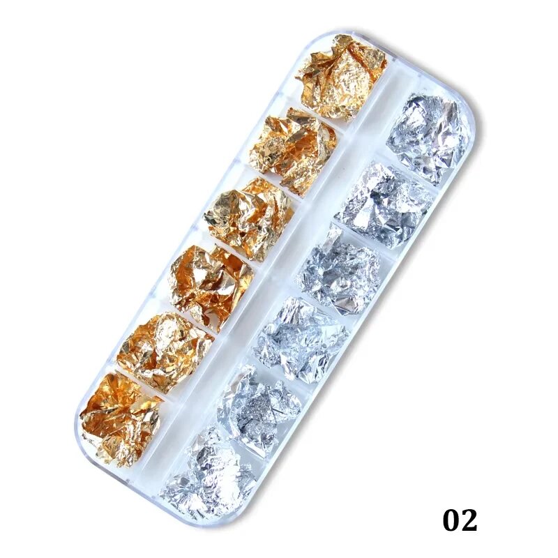 MagiBling фольга для ногтей, JB12G-02, золото и серебро