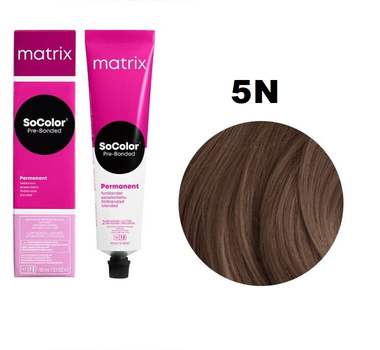 Matrix краска Socolor Pre-Bonded 5N светлый шатен 90 мл Матрикс, профессиональная серия