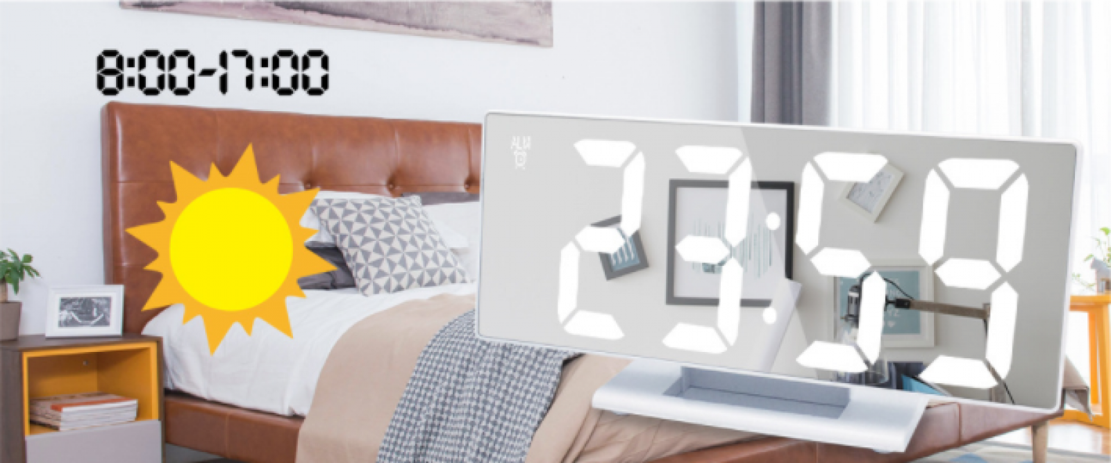 Часы-будильник MyPads с LED дисплеем, большими цифрами, функцией повтора и подсветкой