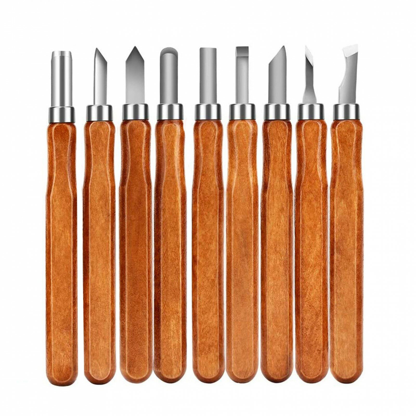 Набор ножей для резьбы по дереву MyPads, 9 предметов, профессиональный резец с деревянной рукояткой